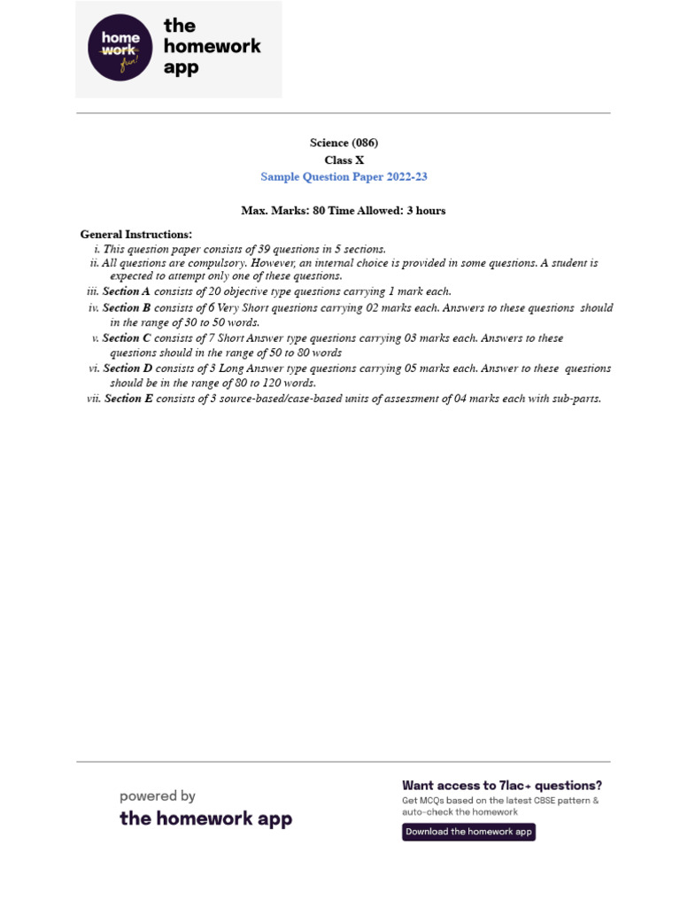 Sample Paper 2 | PDF