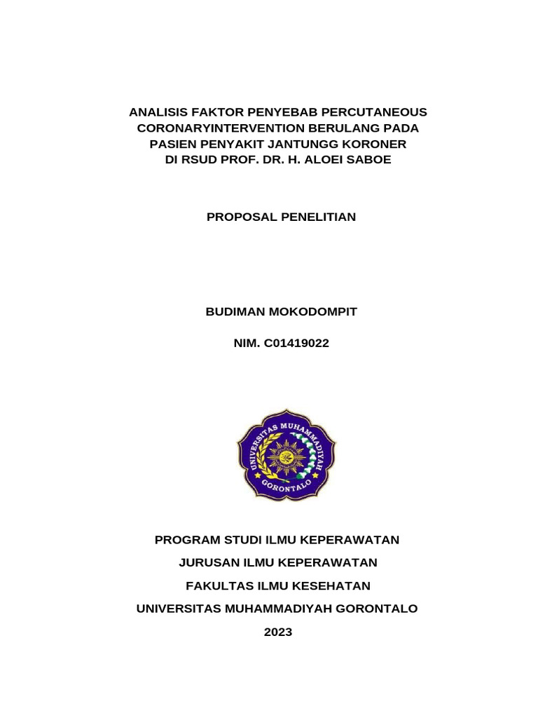 Analisis Faktor Penyebab Percutaneous Coronaryintervention Berulang Pada Pasien Penyakit ...