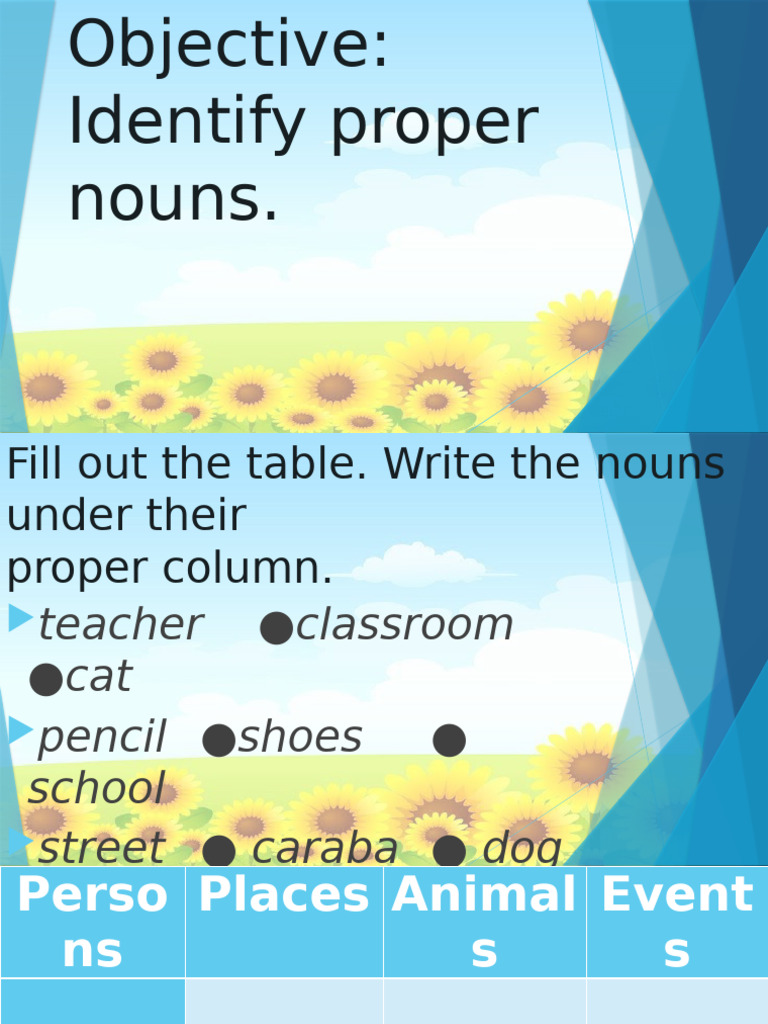 Identify Proper Nouns | PDF