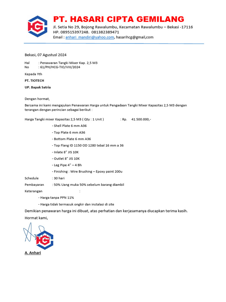 PH 61 - Tangki Mixer 2,5 m3 | PDF