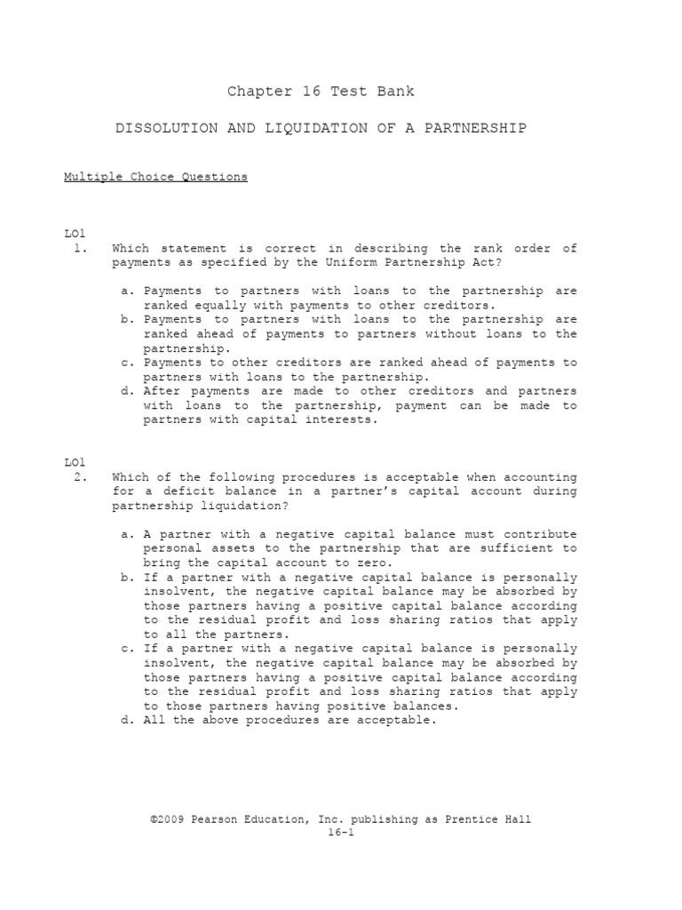 Chapter 16 Dissolution And Liquidation Of Partnership 5 Pdf Free Pdf