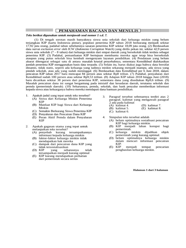 2 - SOAL - TO - SI - TPS - KE - 3 - KODE - 507 - PEM (Bagikan) | PDF