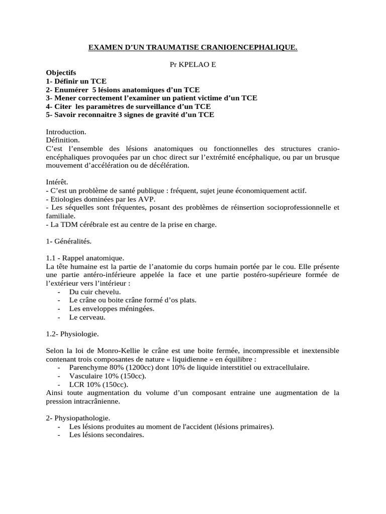 Examen D'un Tce | PDF