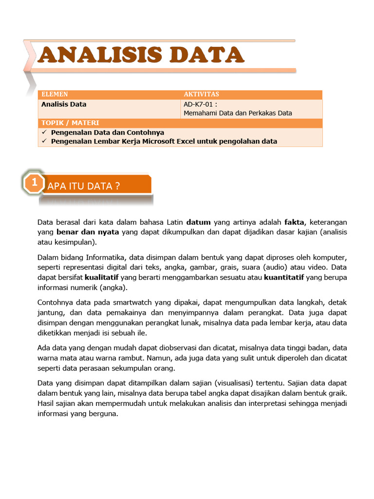 Modul Analisis Data (Ms. Excel) | PDF