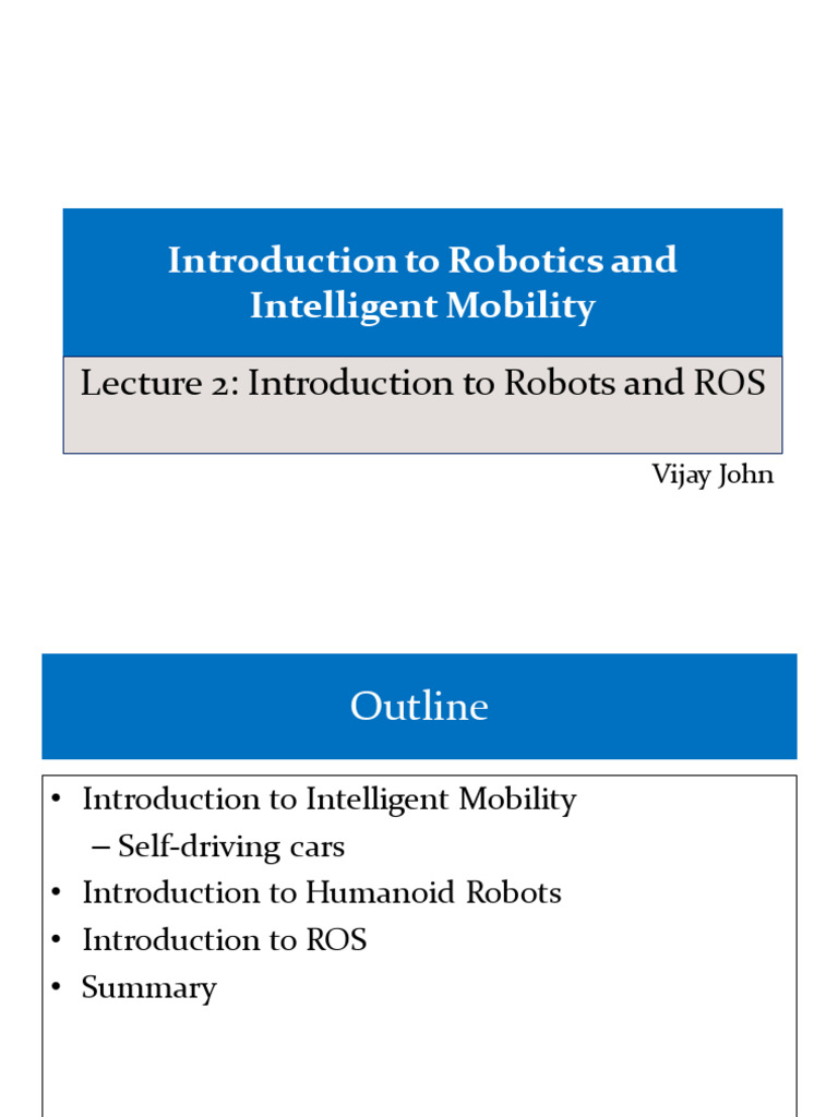Lec2 Introduction Robotics ROS | PDF