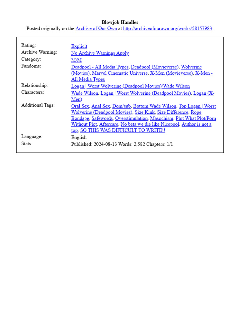 Blowjob Handles | PDF