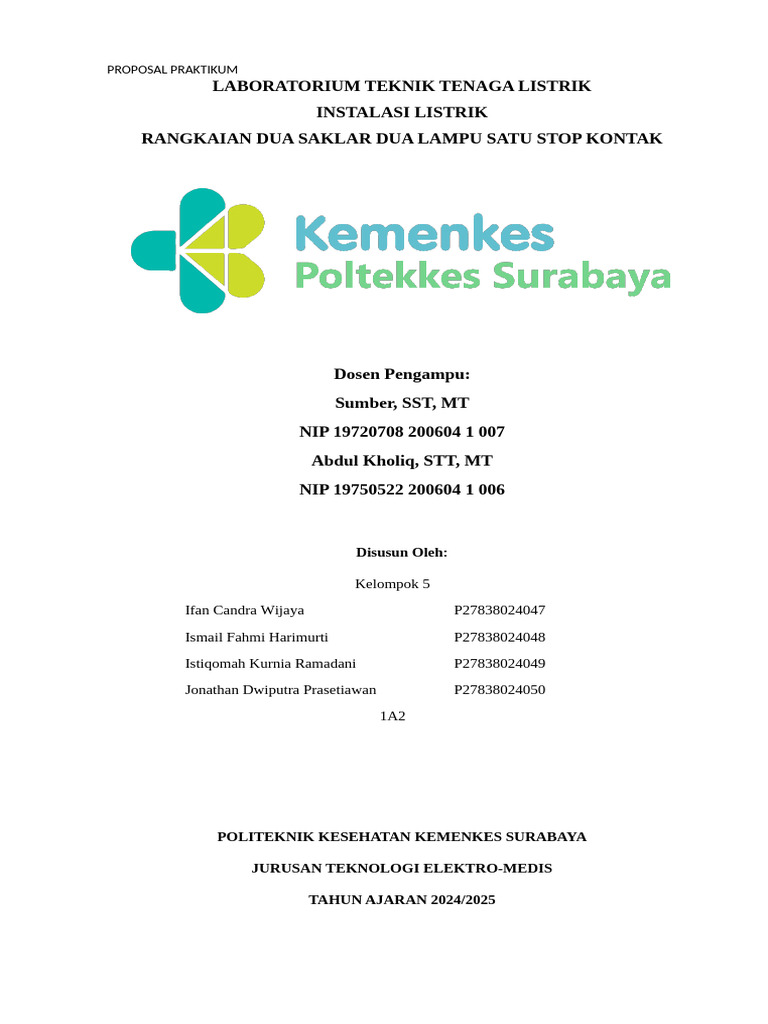 Proposal INLIS 2 Lampu 2 Sakalr 1 Stopkontak | PDF
