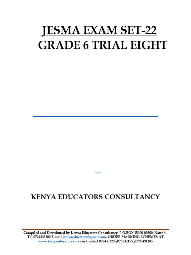 JESMA Grade 6 Trial Exam Set-22 | PDF