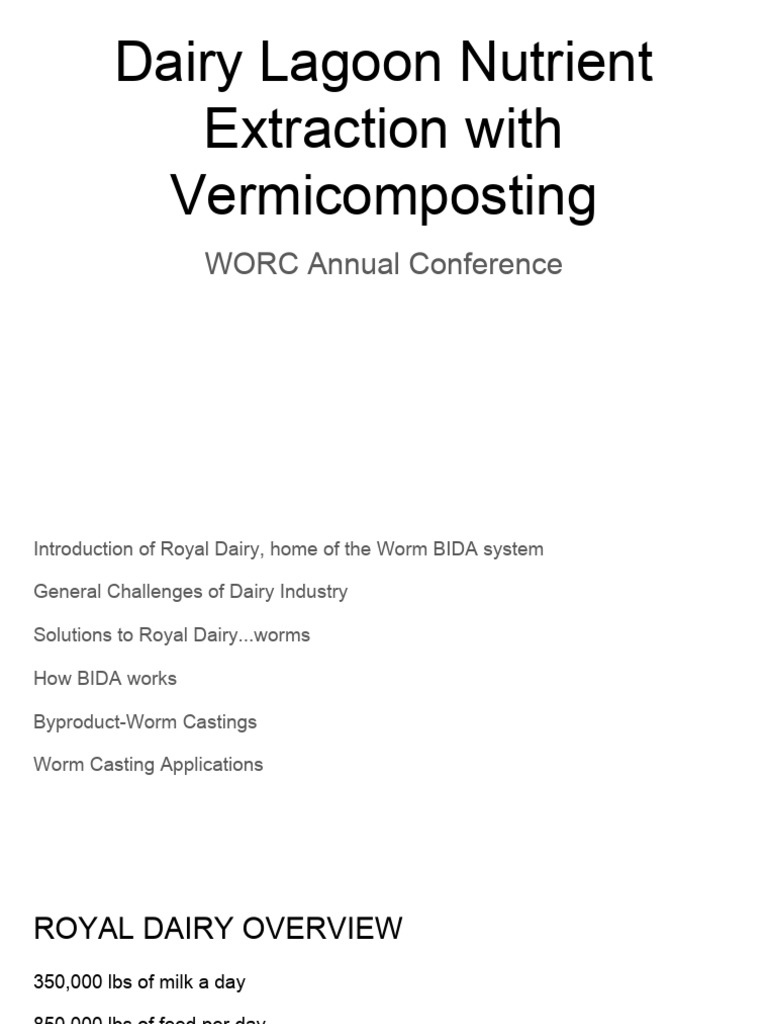 Biofiltro PPT Dairy Lagoon Nutrient Extraction With Vermicomposting | PDF