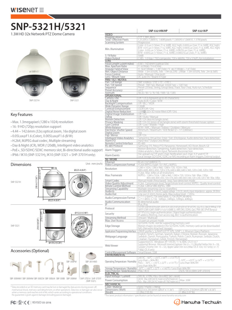 snp-5321_5321h_specifications | PDF