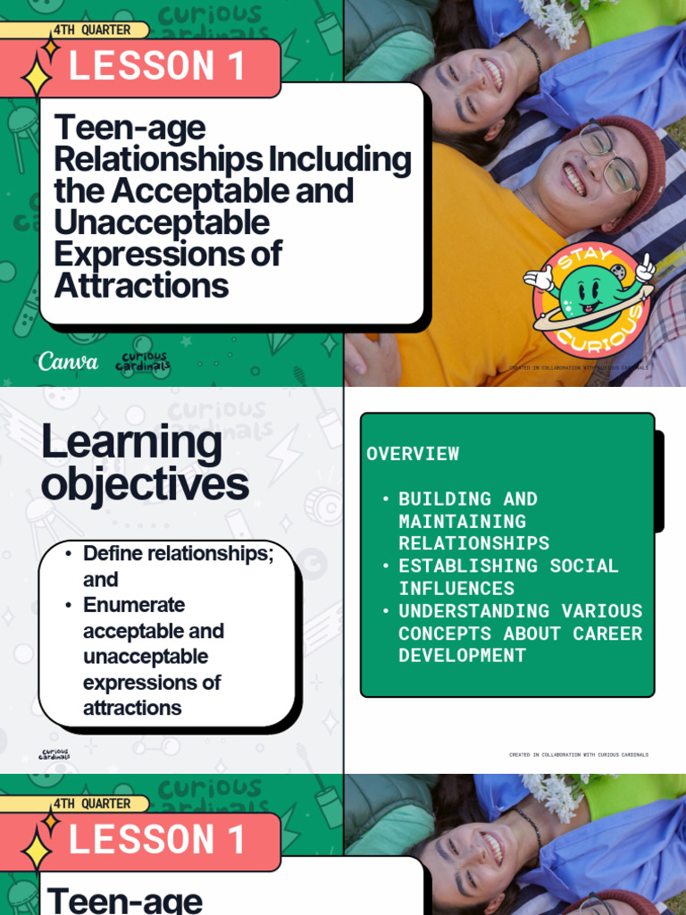 Lesson 1 Perdev Teenage Relationship | PDF | Intimate Relationships | Harassment