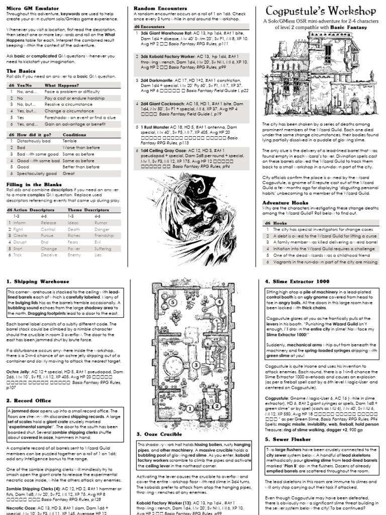 Tiny Solo Adventure 2 Cogpustule's Workshop (BFRPG) | PDF