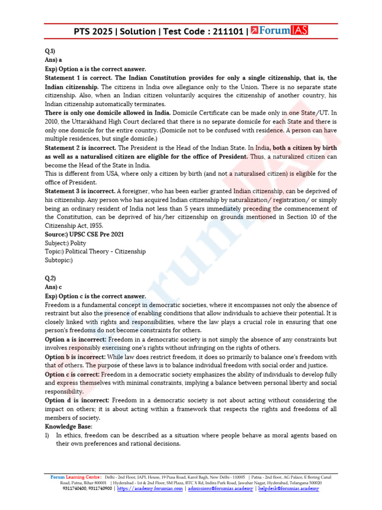 Level 1 - Test 1 Solutions | PDF