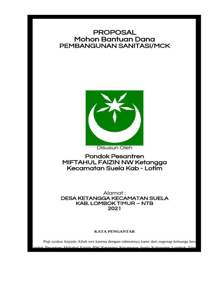 Proposal Permohonan Bantuan Dana MCK | PDF | Indonesia
