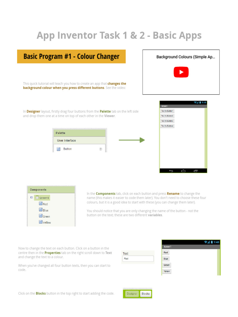 App Inventor - Simple Apps _ CSNewbs | PDF