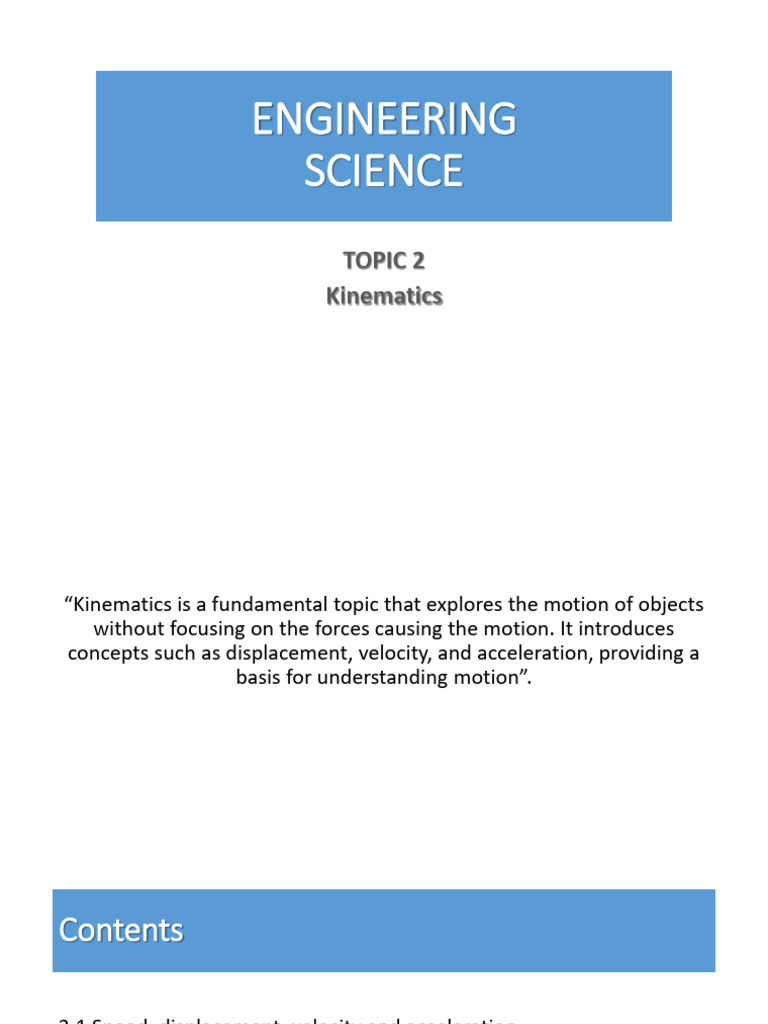 Physics Topic 2 Kinematics 2024 | PDF