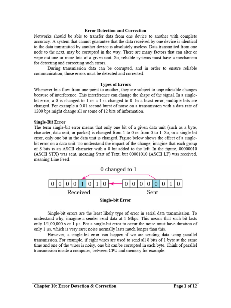ch10 ERROR DETECTION CORRECTION | PDF