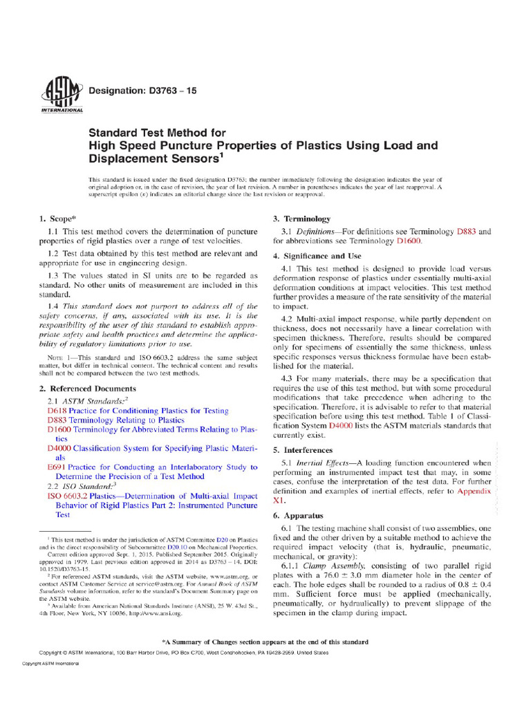 Astm d3763 | PDF