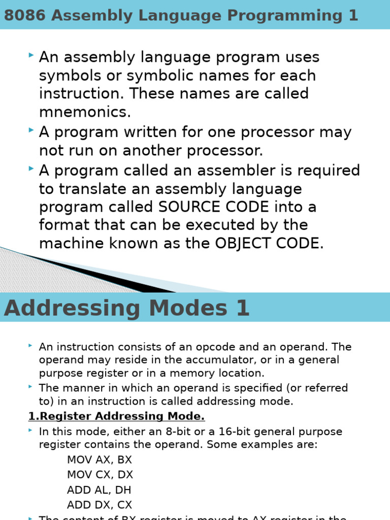 Microprocessors Lecture 3 | PDF