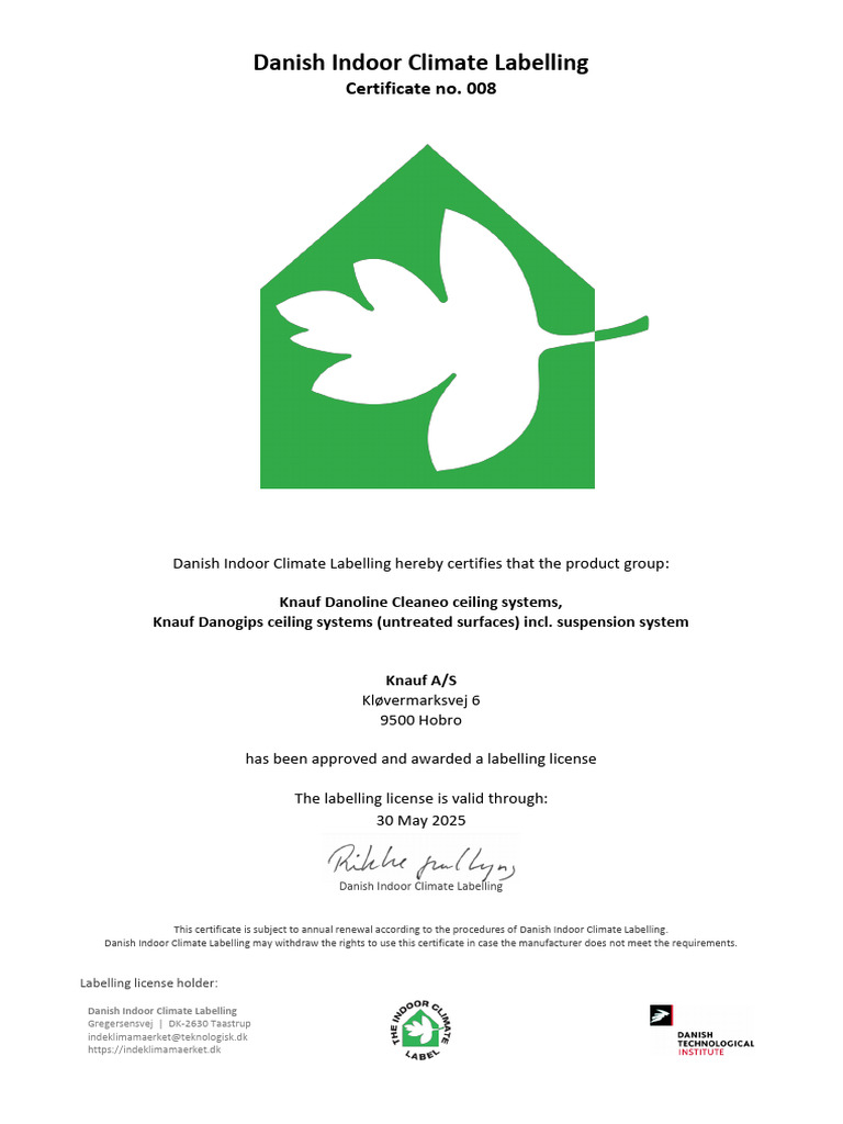 Danish Indoor Climate Labelling - For Untreated Surface Products - en | PDF