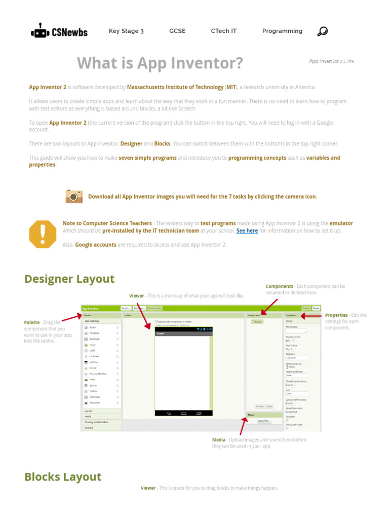 App Inventor 2 _ The Basics _ CSNewbs | PDF
