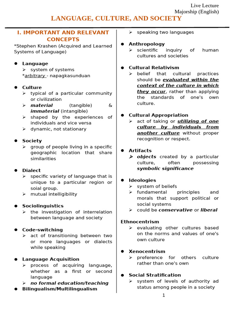 Language, Culture, and Society | PDF