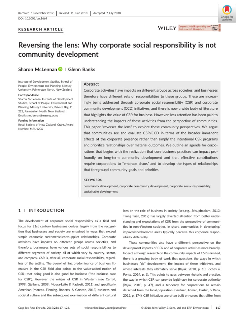 Why CSR Is Not Comdev | PDF