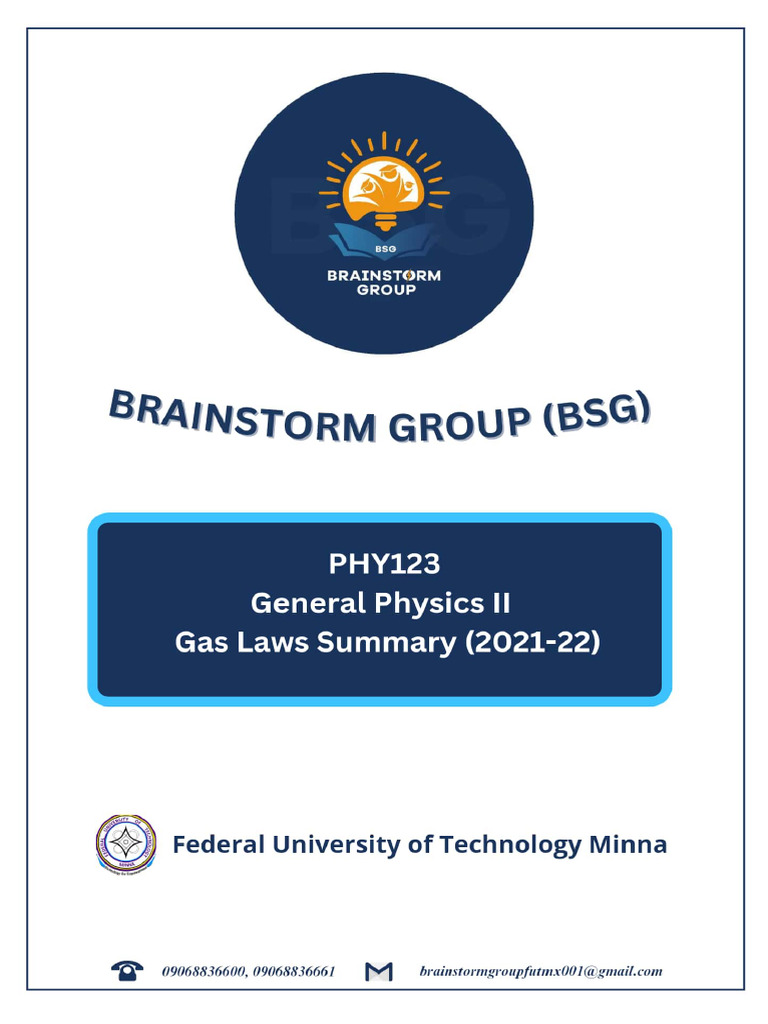 BSG PHY123 - Gas Laws Summary-1 | PDF