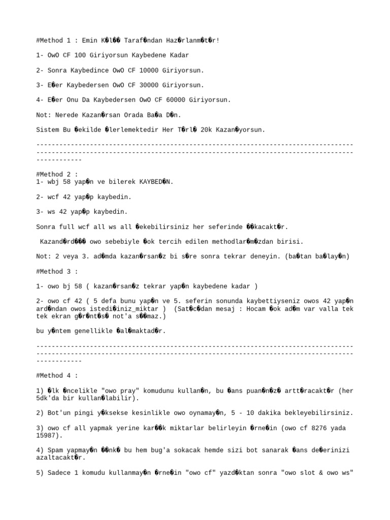 +100 Owo METHODLARI | PDF