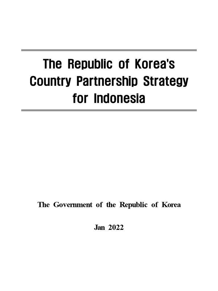Country Partnership Strategy for Indonesia | PDF