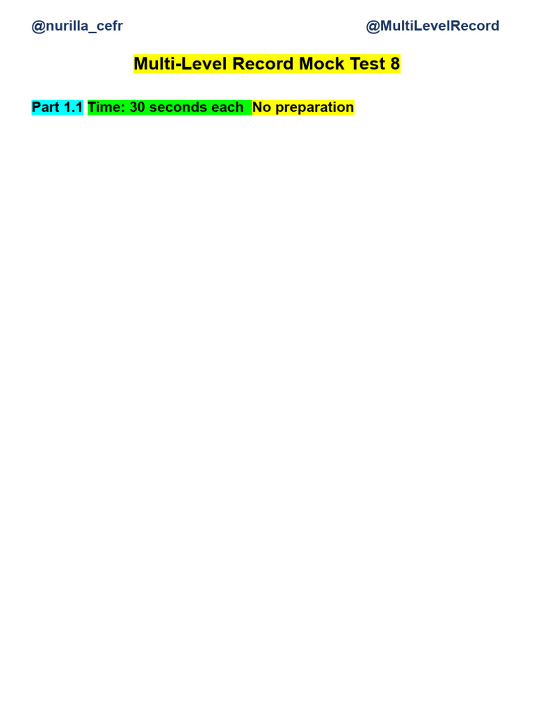 Speaking New Format Mock 8 | PDF | Health Care | Universal Health Care