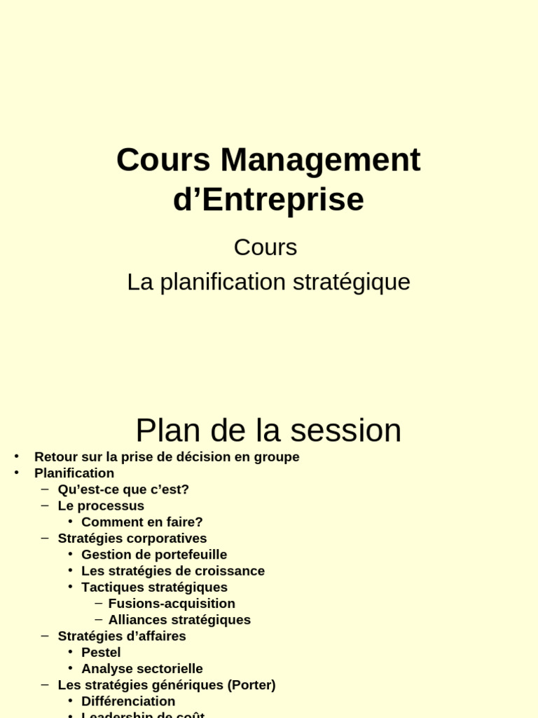 Cours planification | PDF