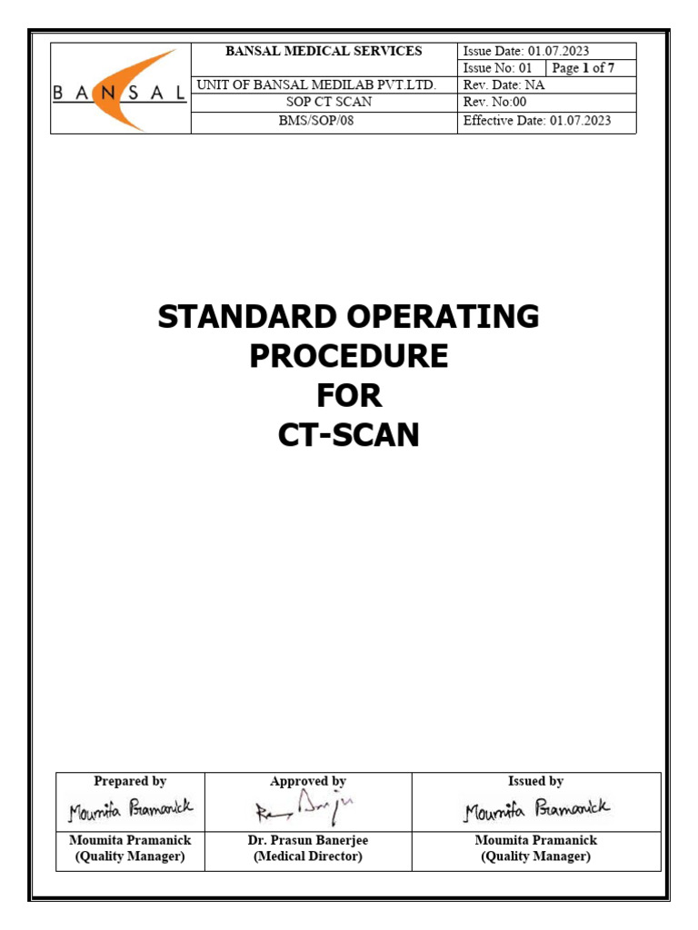 Sop CT Scan | PDF