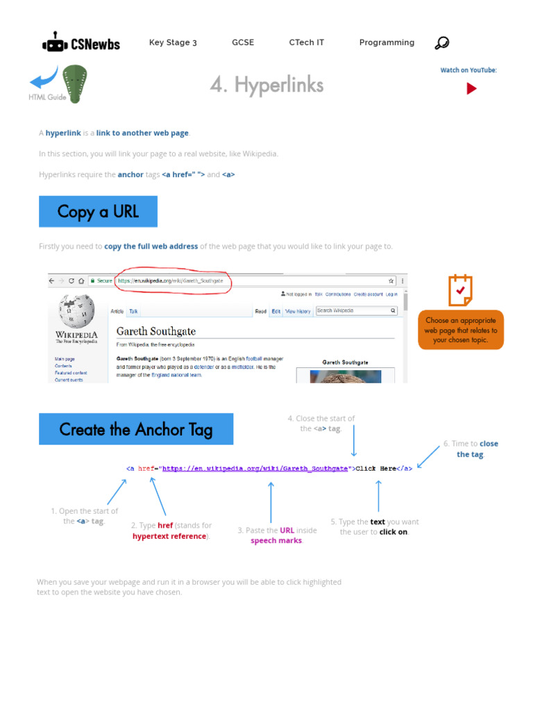 HTML Guide 4 - Hyperlinks _ CSNewbs | PDF