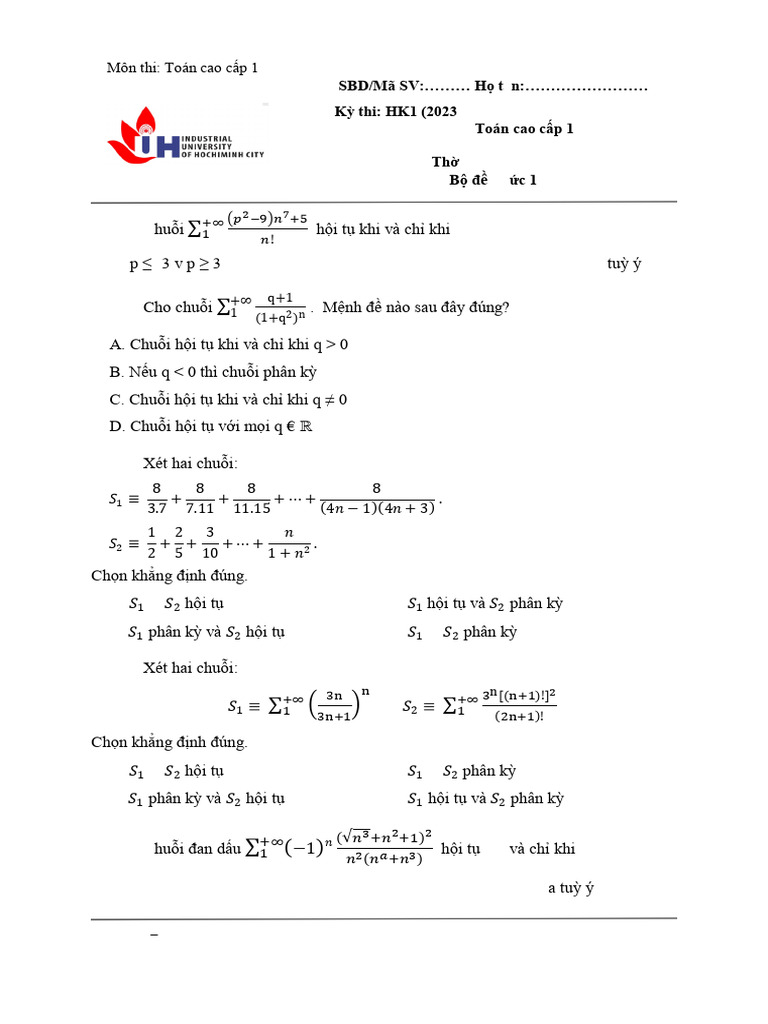 TCC1 - Đề Ôn CK LV1 | PDF