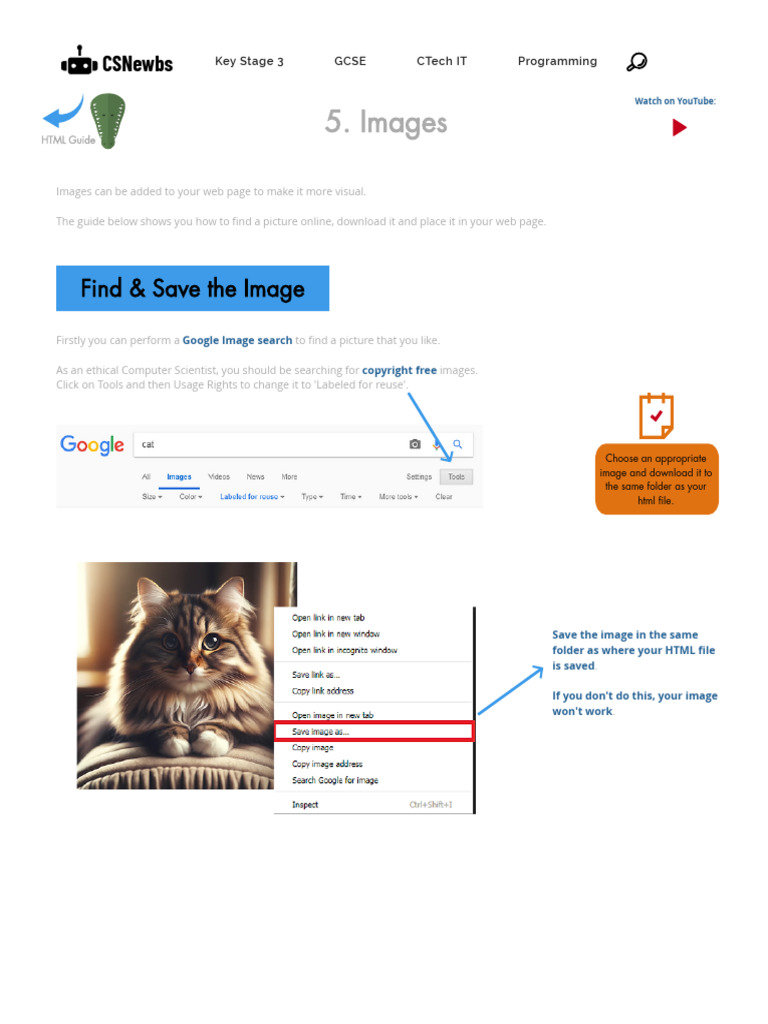 HTML Guide 5 - Images - CSNewbs | PDF