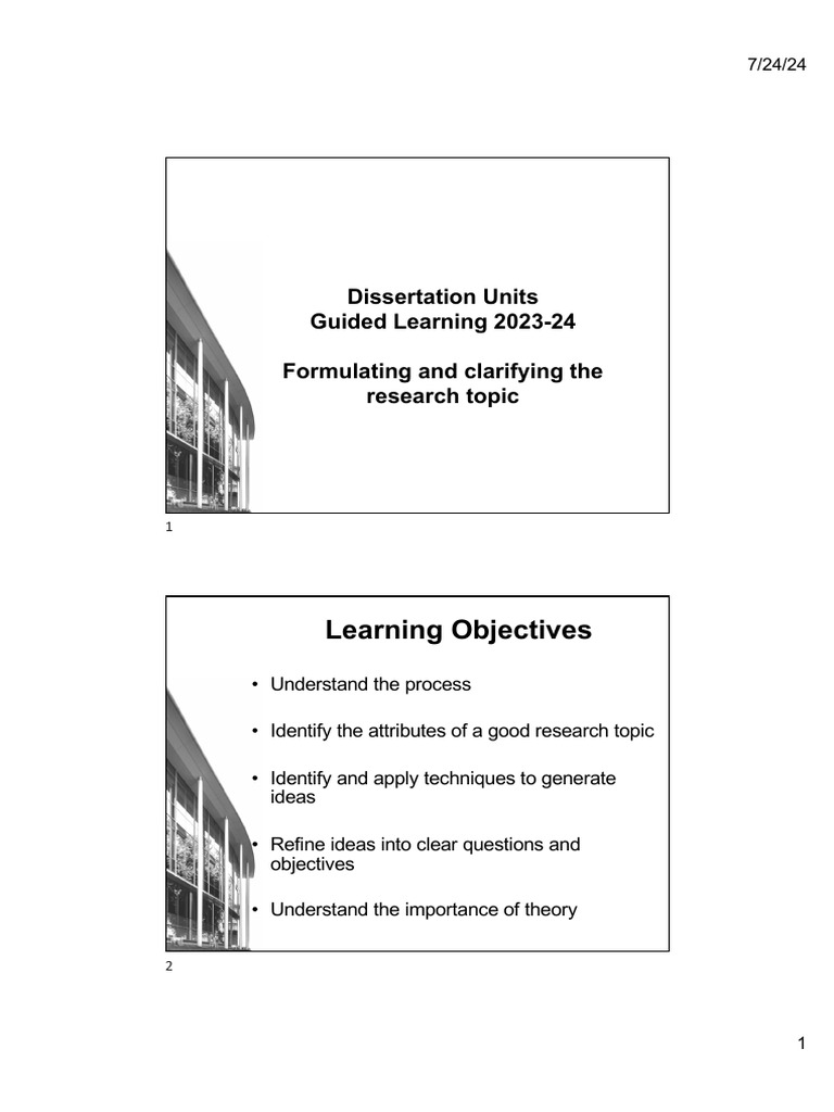 2. Formulating and Clarifying the Research topic | PDF