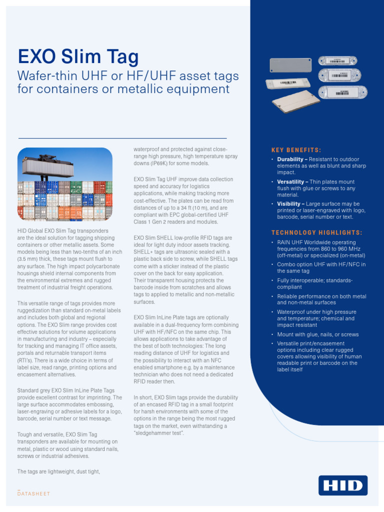Tags EXO Slim : RFID robust et polyvalent | PDF | Ordinateurs