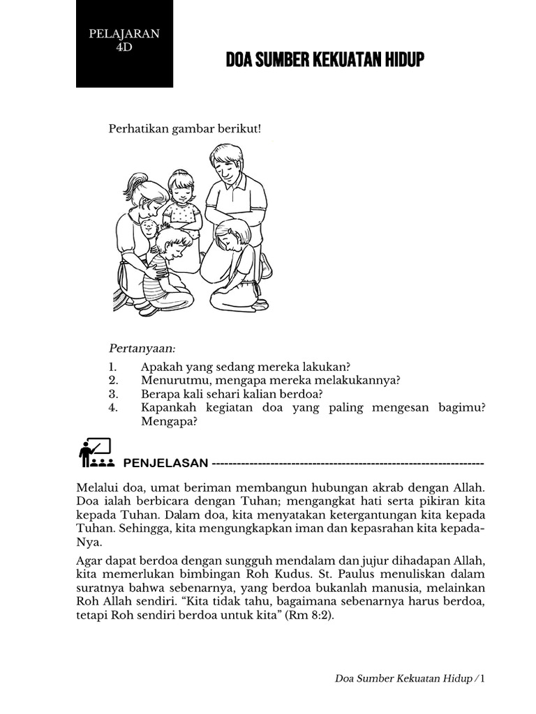 Rangkuman Agama Pel 4d Doa Sumber Kekuatan Hidup | PDF