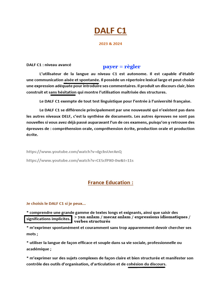 DALF C1 - PRESENTATION | PDF