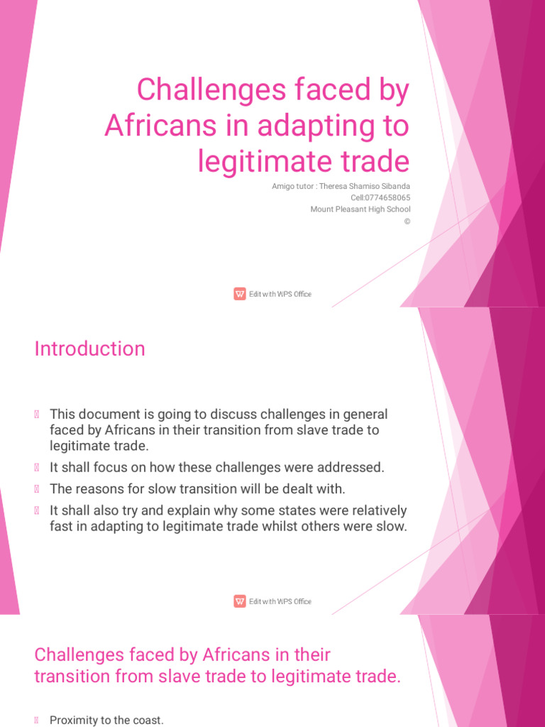 Challenges Faced by Africans in Adapting to Legitimate Trade-1(1) | PDF