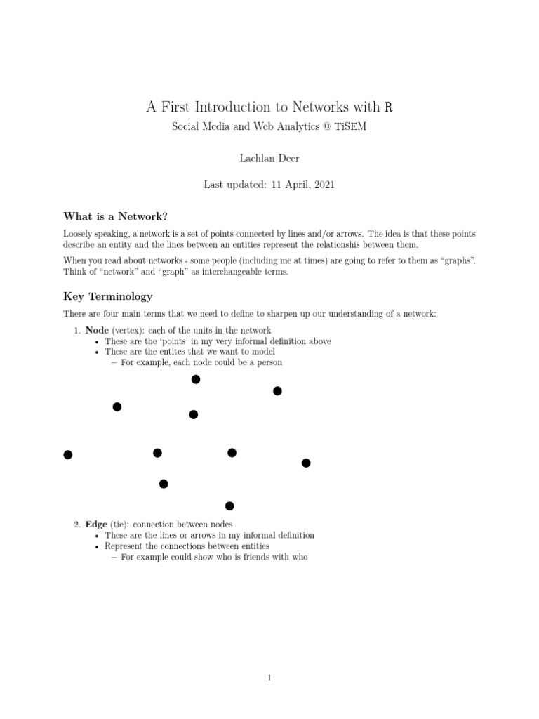 A First Introduction To Networks With R | PDF