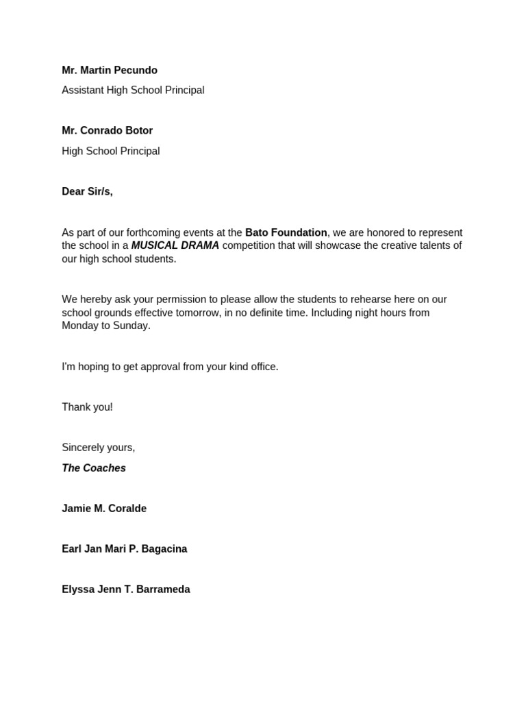 Letter For Stage Play | PDF