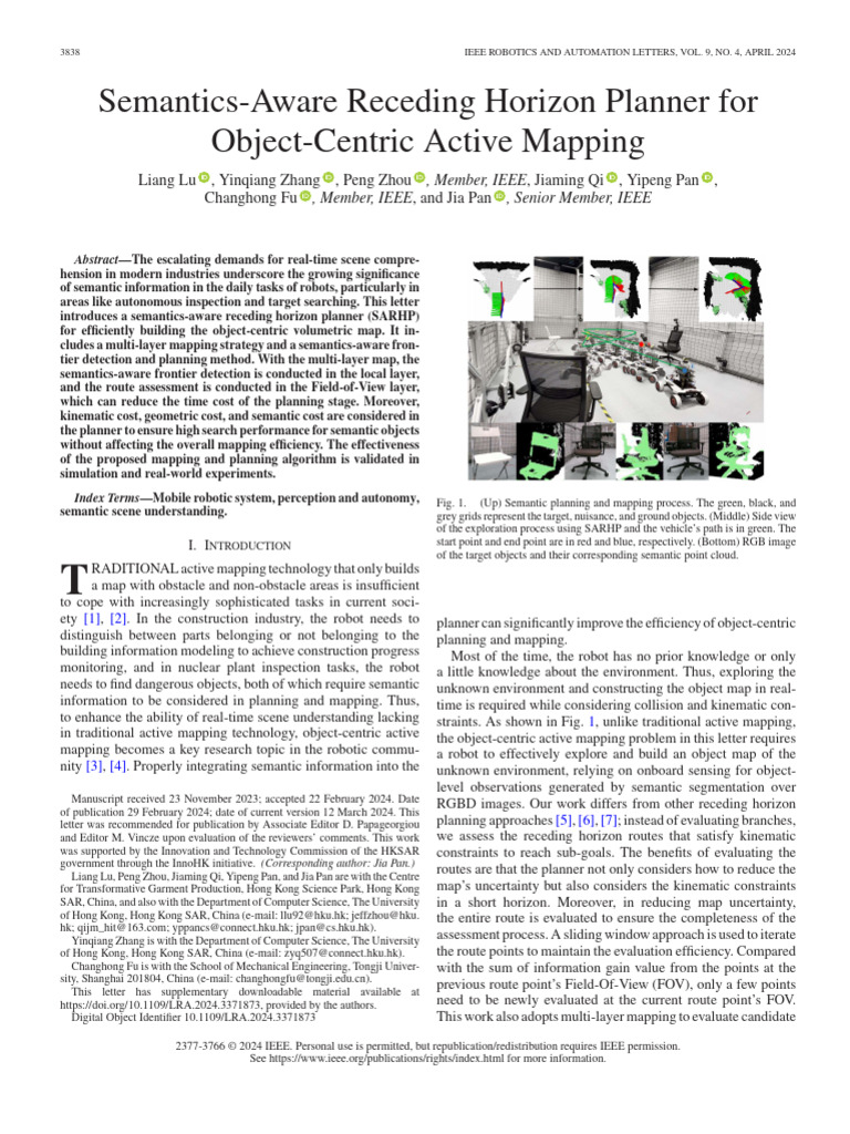 Semantics-Aware Receding Horizon Planner For Object-Centric Active Mapping | PDF