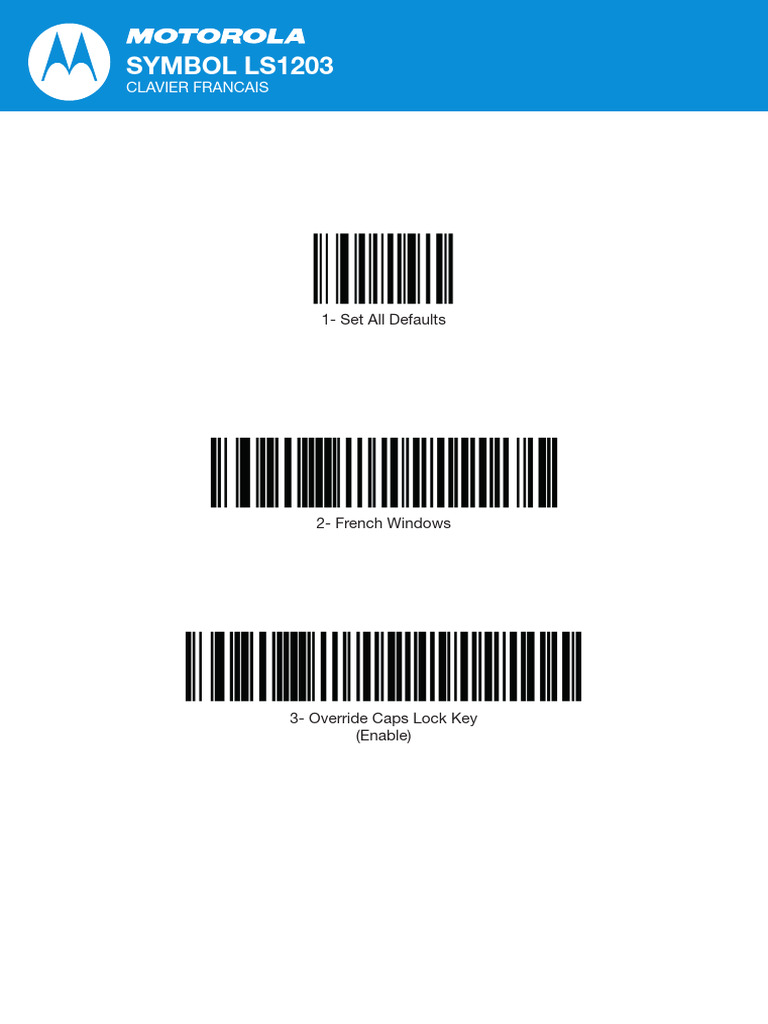 Motorola - LS1203 - CLAVIER FRANCAIS | PDF