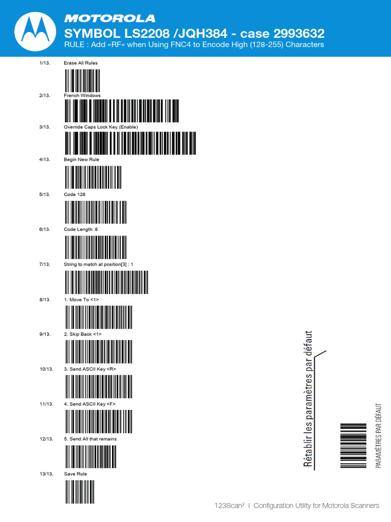 Motorola - LS1203 - Add RF When Using FNC4 - CODE128 Rec | PDF