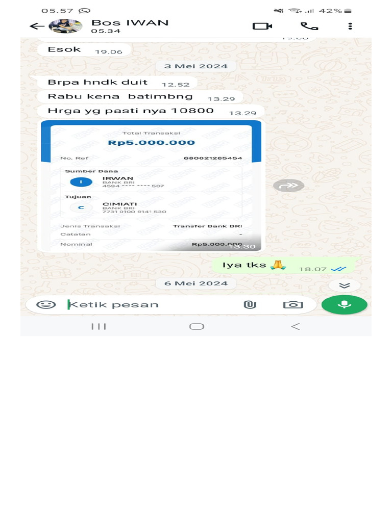 Catatan TF Duit Gatah | PDF