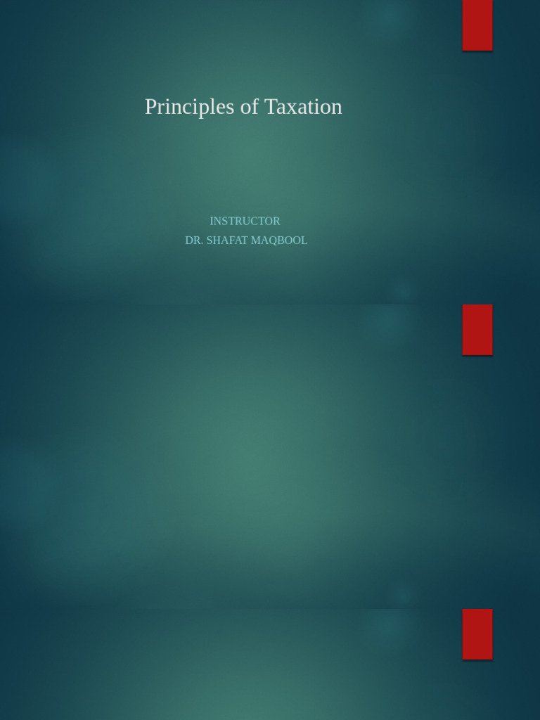 Principles of Taxation | PDF