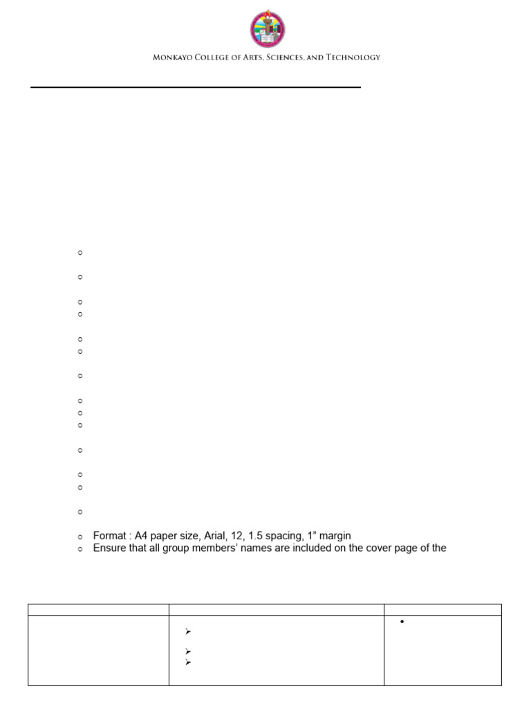 Class Reporting Assignment - MM2H | PDF