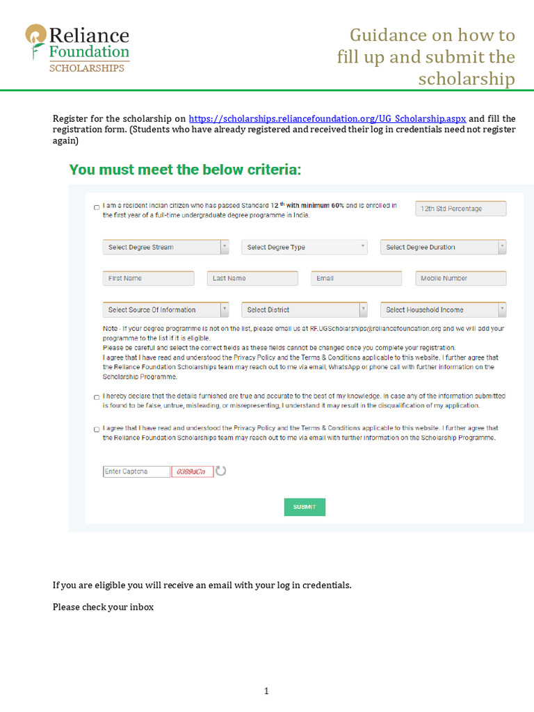 Guidance Application UG_2024-25 | PDF